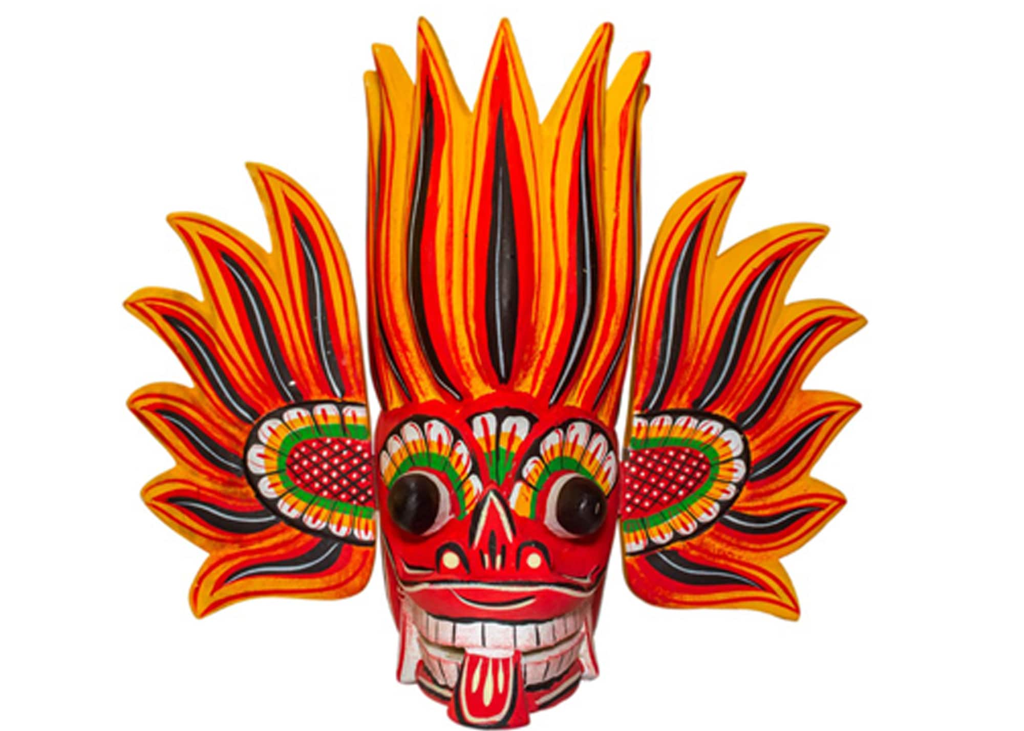 Sri Lanka Traditional Gini Raksha Wooden Mask - Etsy