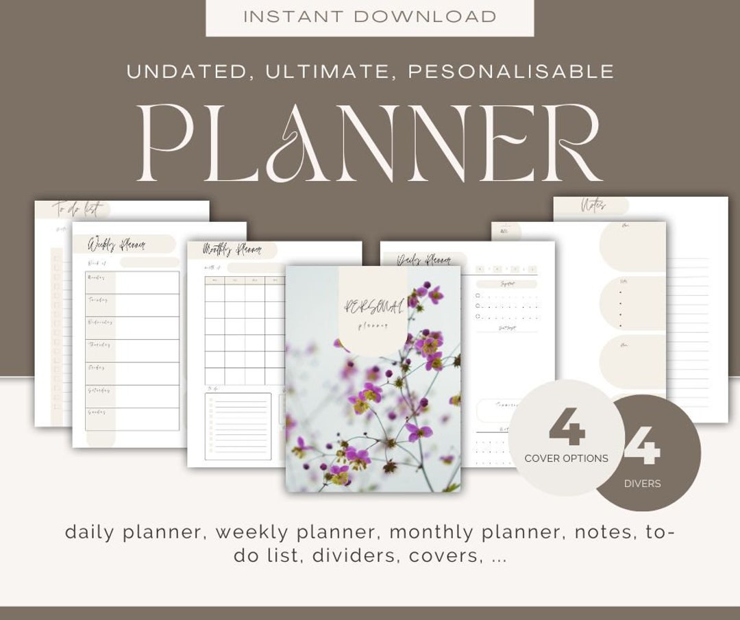 Planner Instant Download-digital Printable Bundle, Planner Inserts ...
