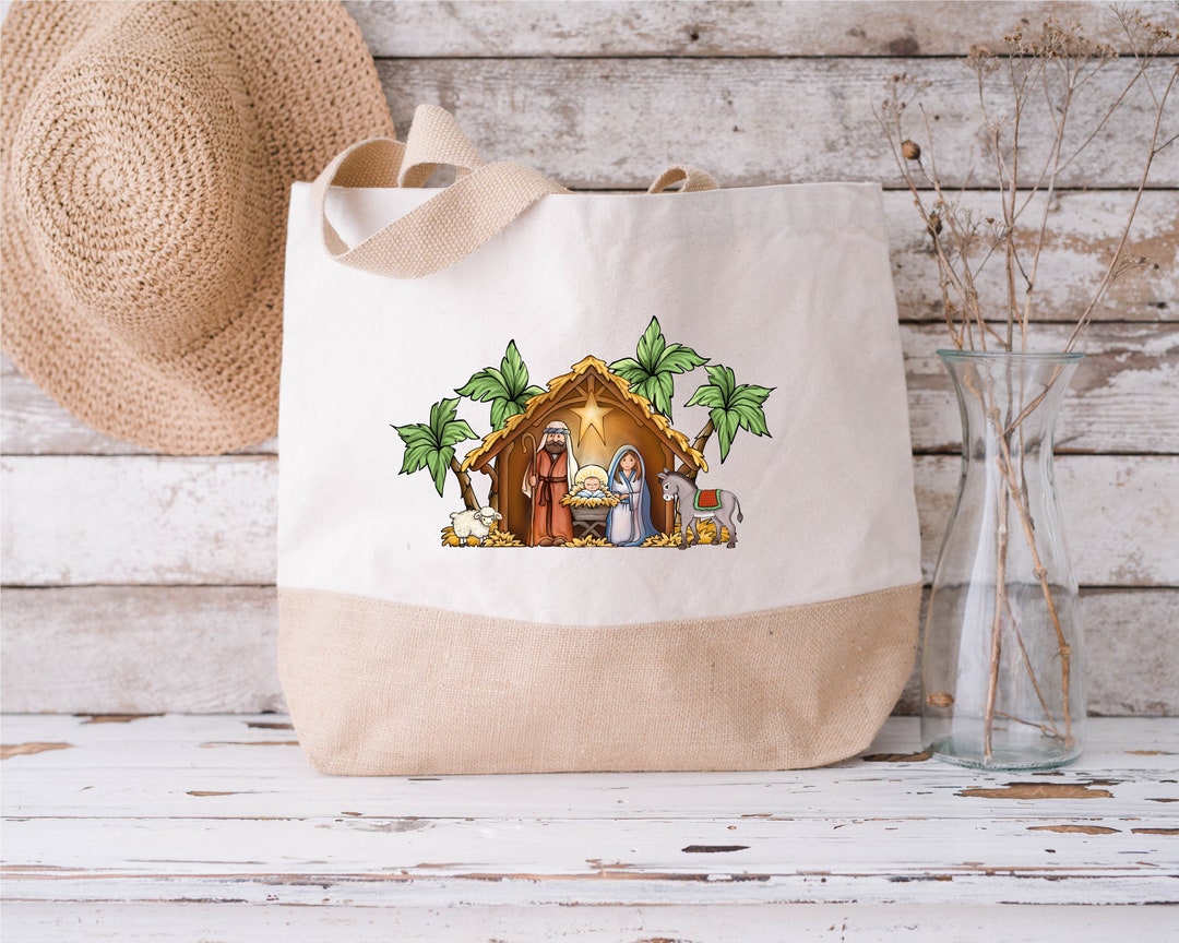 Nativity Reason for the Season Jute Bag Christmas Gift Bag - Etsy UK