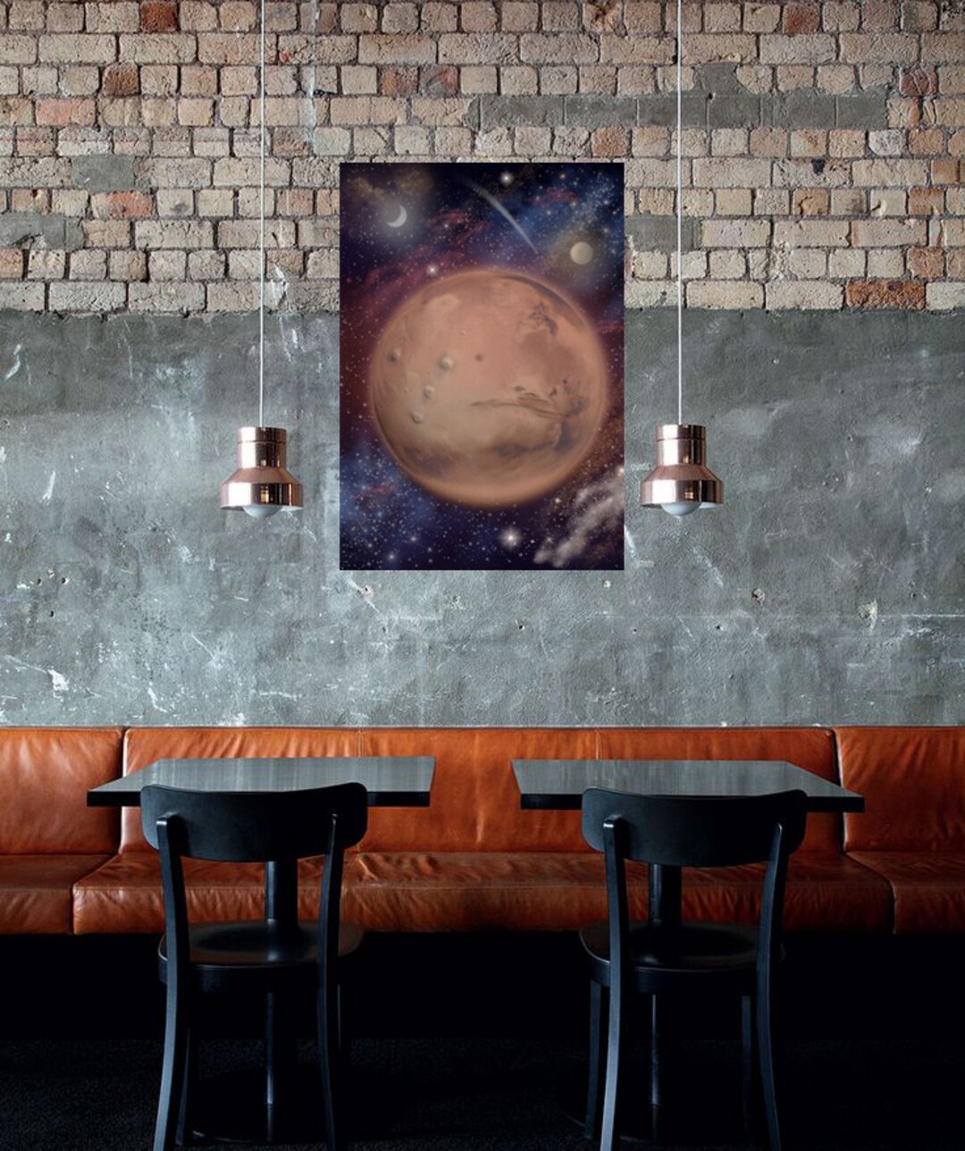 Mars Planet | Bar Decor | Mars Wall Art | Space Wall Art | Mars Planet ...