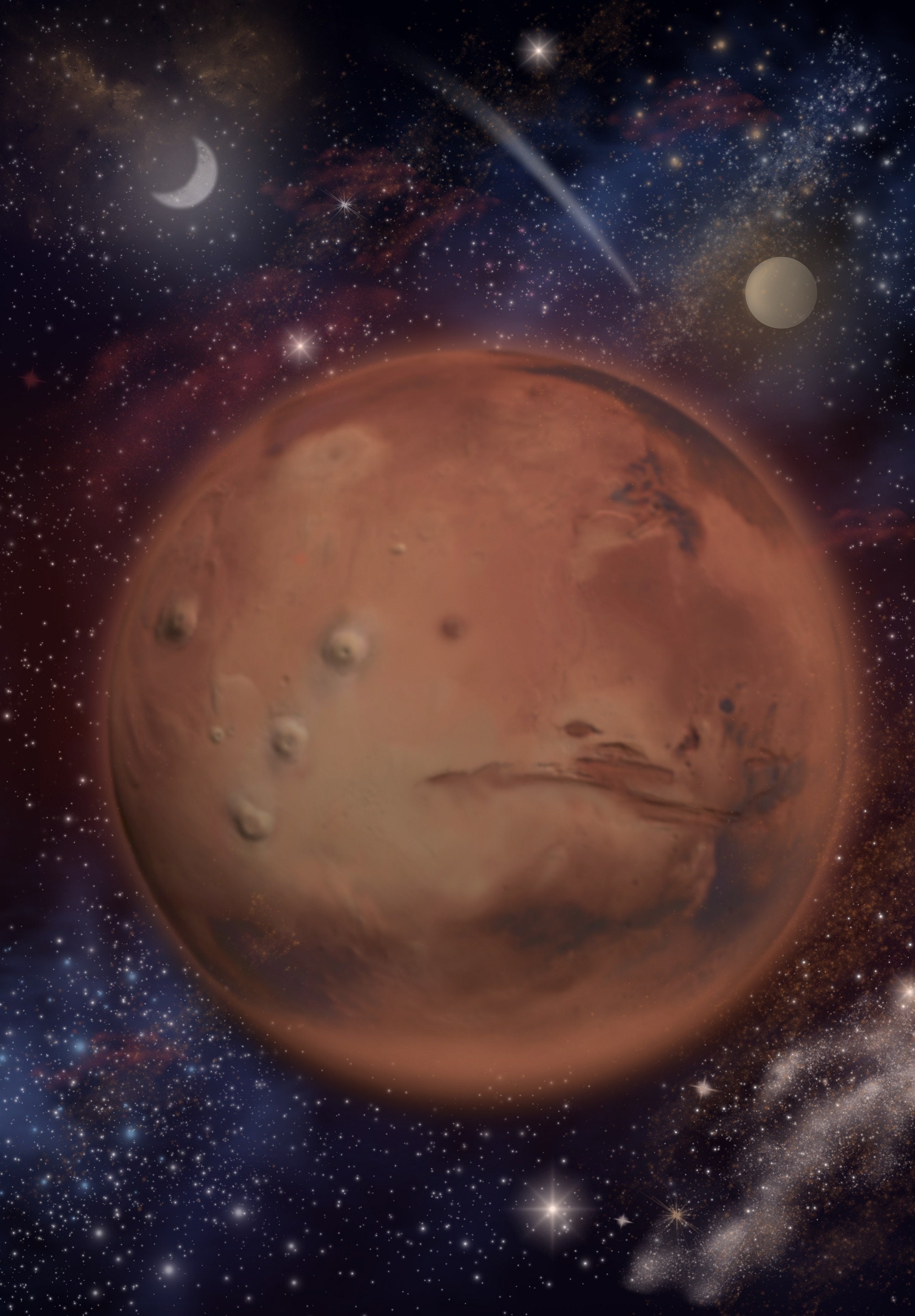 Mars Planet | Bar Decor | Mars Wall Art | Space Wall Art | Mars Planet ...