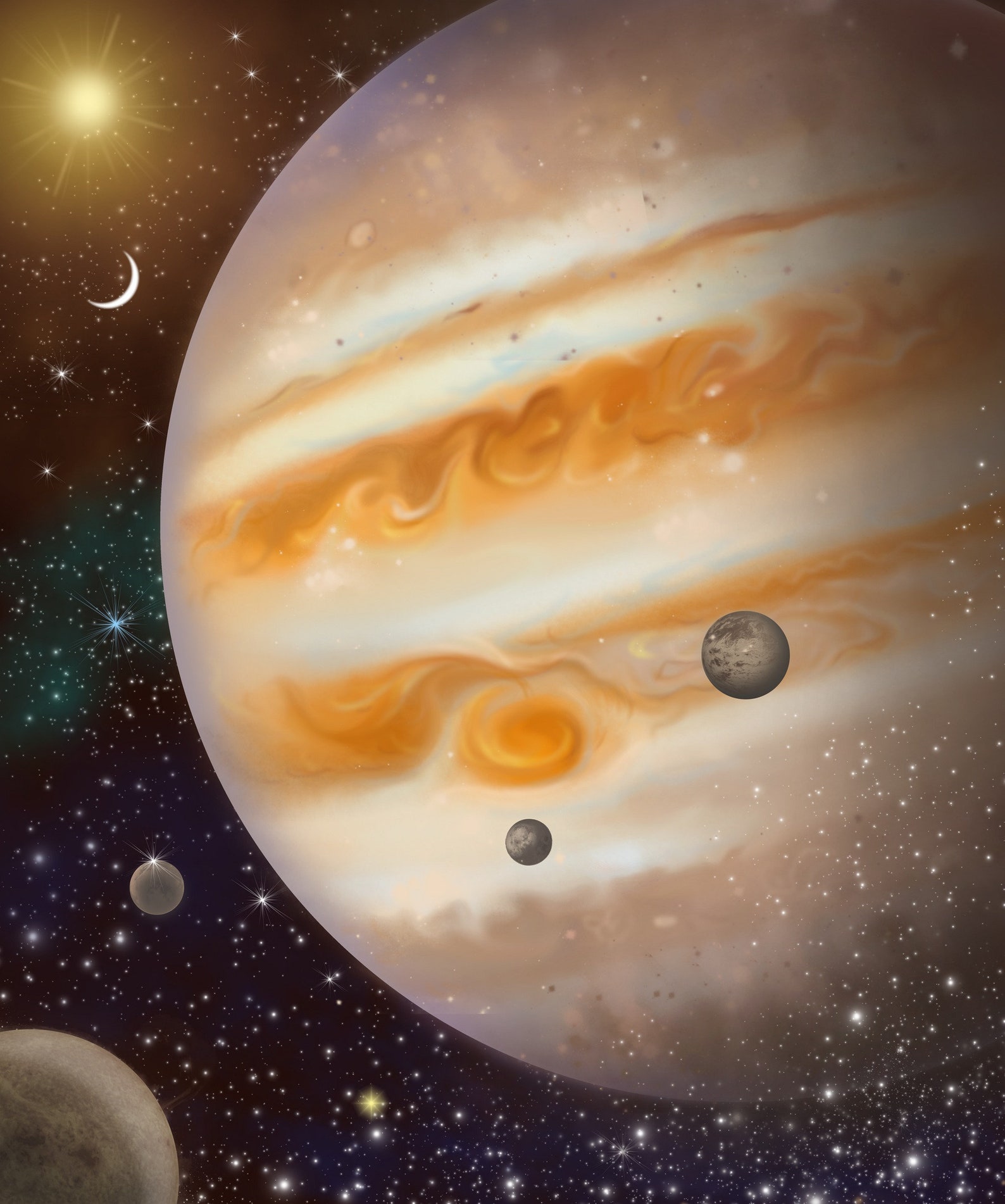Jupiter Planet | Bar Decor | Jupiter Wall Art | Space Wall Art ...