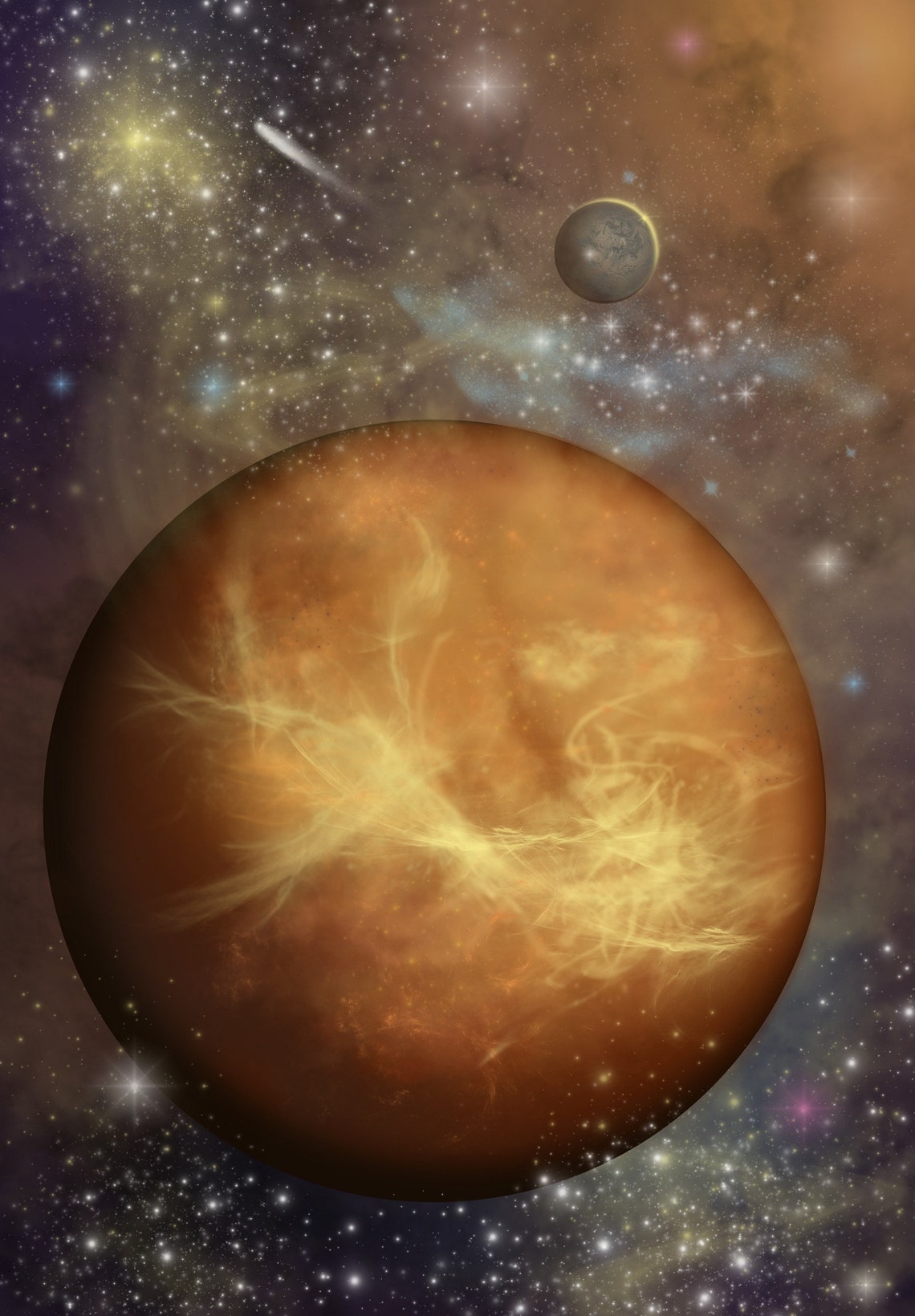 Venus Planet | Bar Decor | Venus Wall Art | Space Wall Art | Venus ...