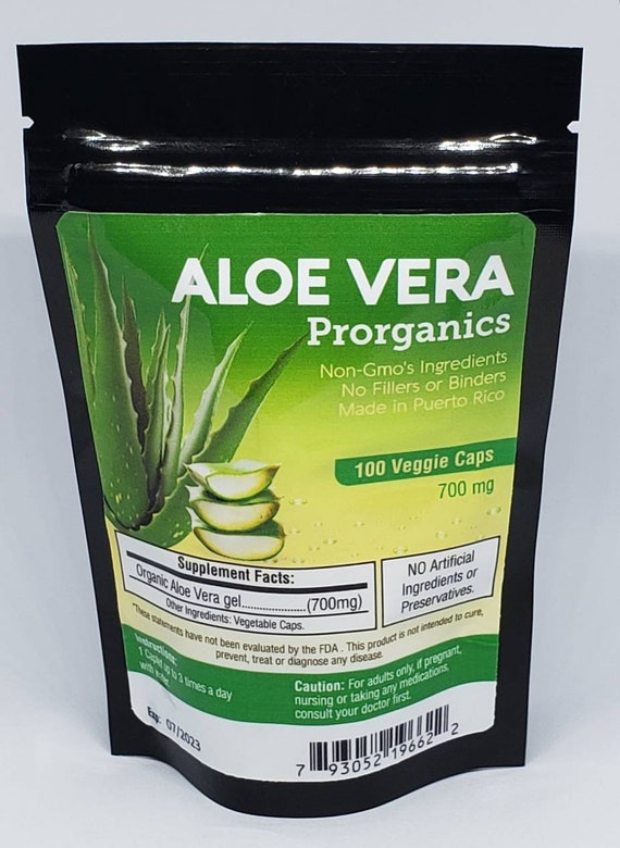 100 Organic Aloe Vera caplets by Prorganics | Etsy