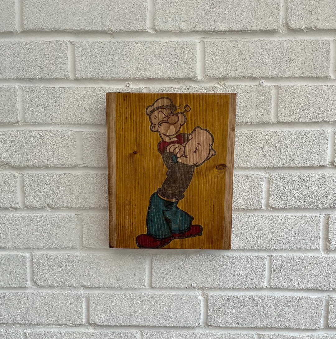 Popeye Hand Printed Wooden Sign - Etsy