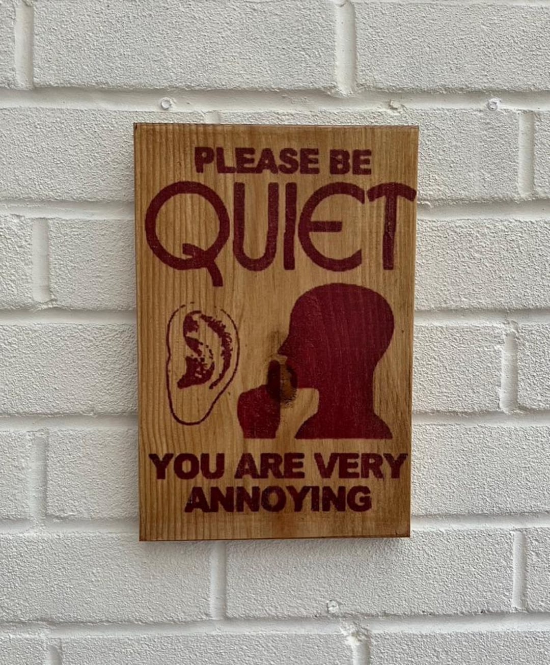 Please Be Quite Hand Printed Wooden Sign - Etsy