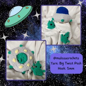 No-sew UFO and Alien Crochet Pattern, PDF DOWNLOAD - Etsy
