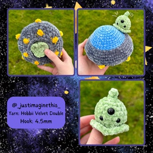 No-sew UFO and Alien Crochet Pattern, PDF DOWNLOAD - Etsy