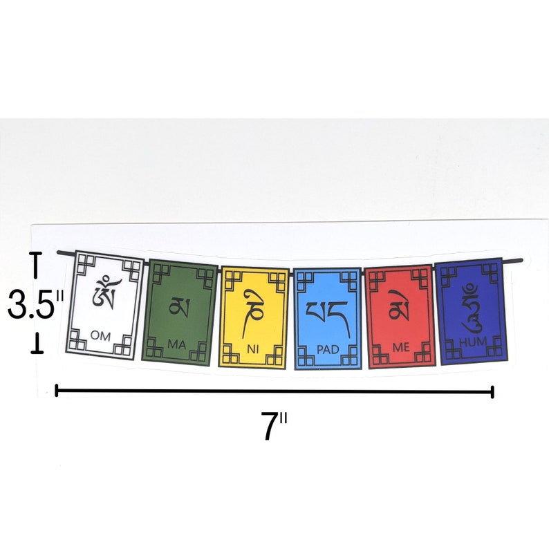 Mantra Prayer Flag Sticker| Stickers, Decals, Stickers Laptop, Stickers ...