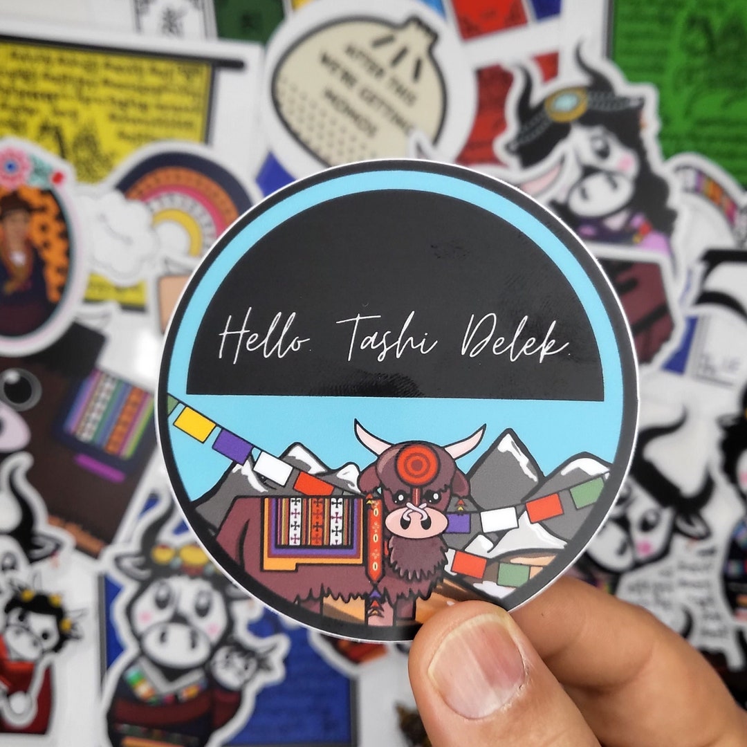 Hello Tashi Delek Logo Sticker| Stickers, Decals, Laptop Stickers ...