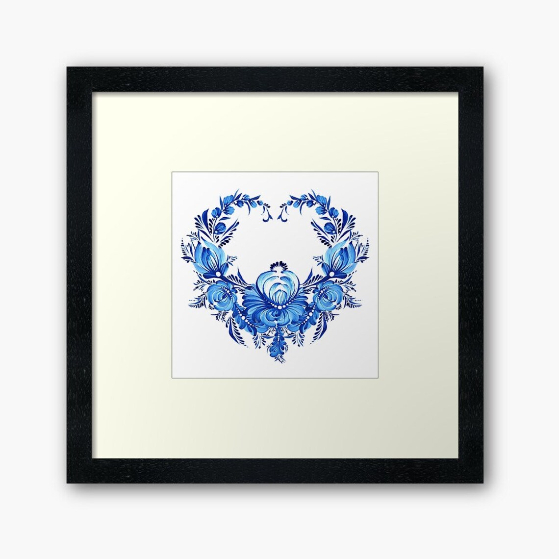 Digital Download Floral Heart PNG Blue Flower Heart Valentine Clipart ...