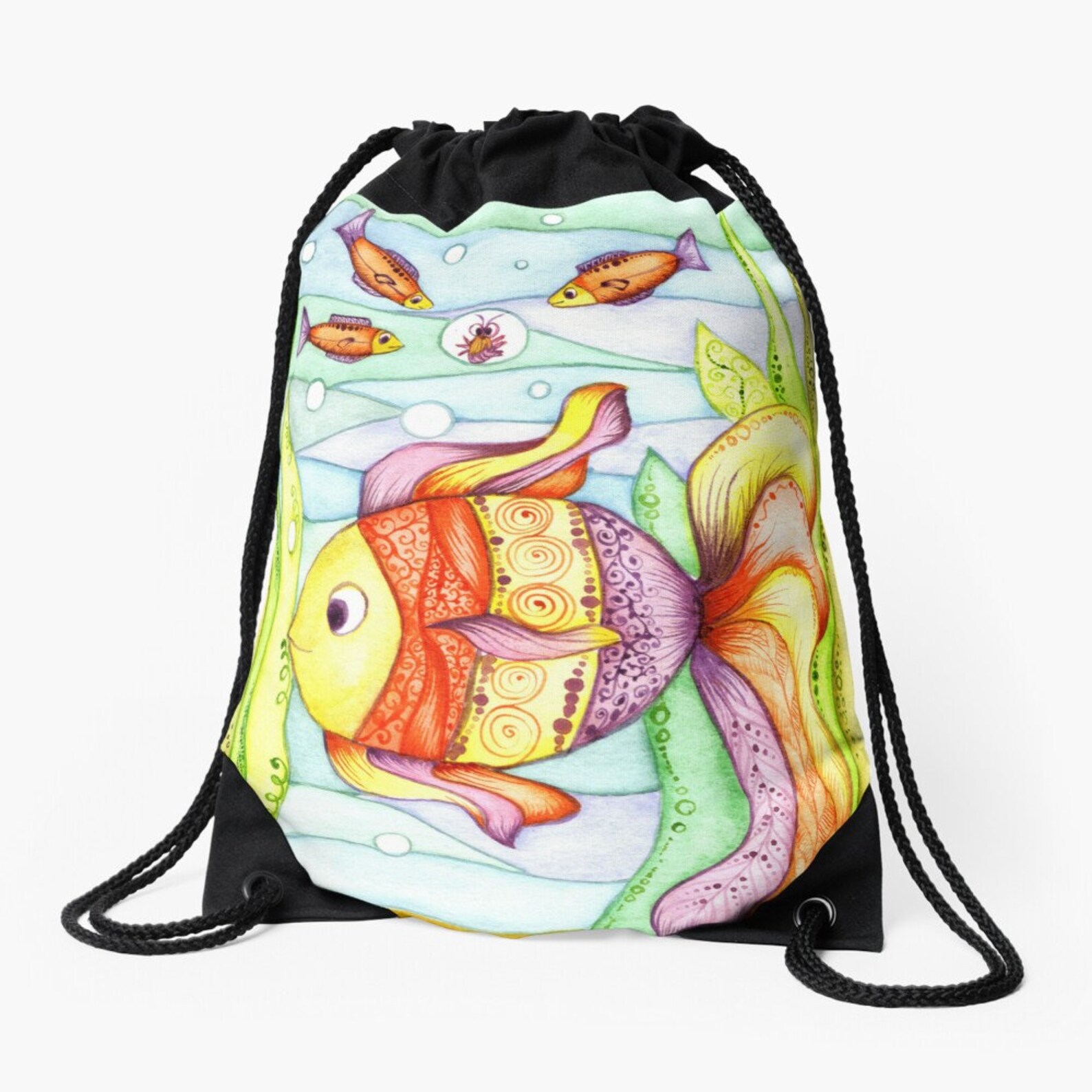 Hand Painted Watercolor Fairy Fish Sea Fairy Print Nursery Print Hand ...