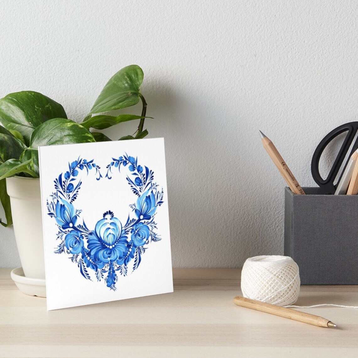 Digital Download Floral Heart PNG Blue Flower Heart Valentine Clipart ...