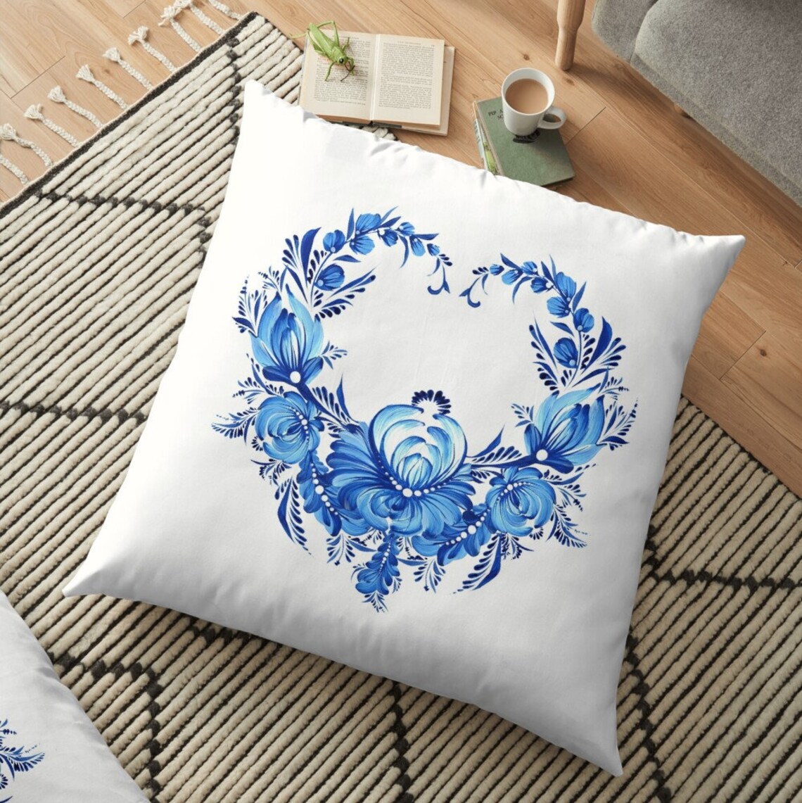 Digital Download Floral Heart PNG Blue Flower Heart Valentine Clipart ...