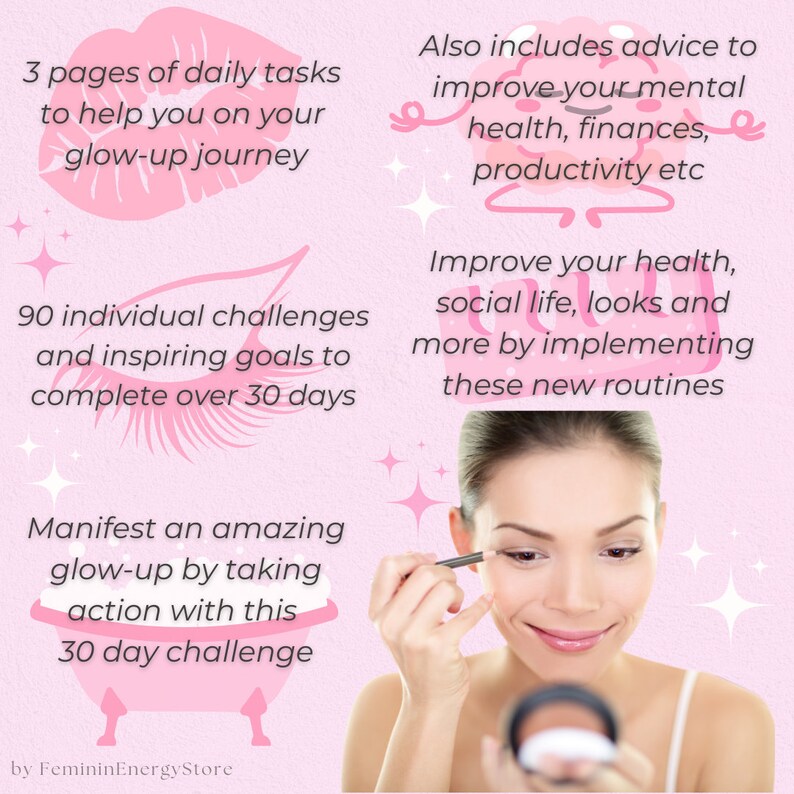 30 Day Glow up Challenge Printable 30 Day Self Care Planner Instant ...