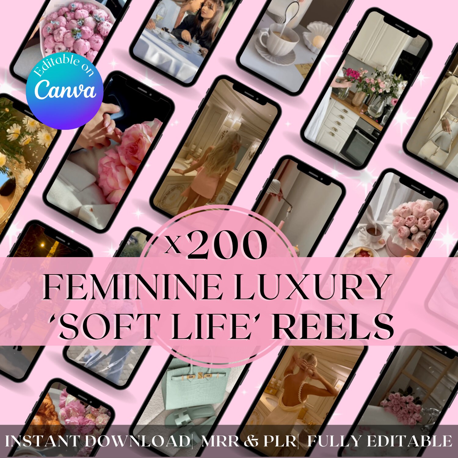 Luxury Feminine Reels Templates for Instagram, Tiktok (canva Digital ...
