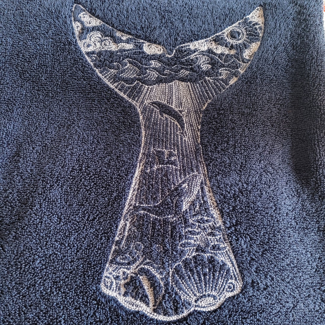 3 Piece NEW Whale Tail Bath Towel and Hand Towel Set With Washcloth - Etsy