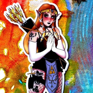 Goth Twilighted Princess Zelda Waterproof Sticker - Etsy