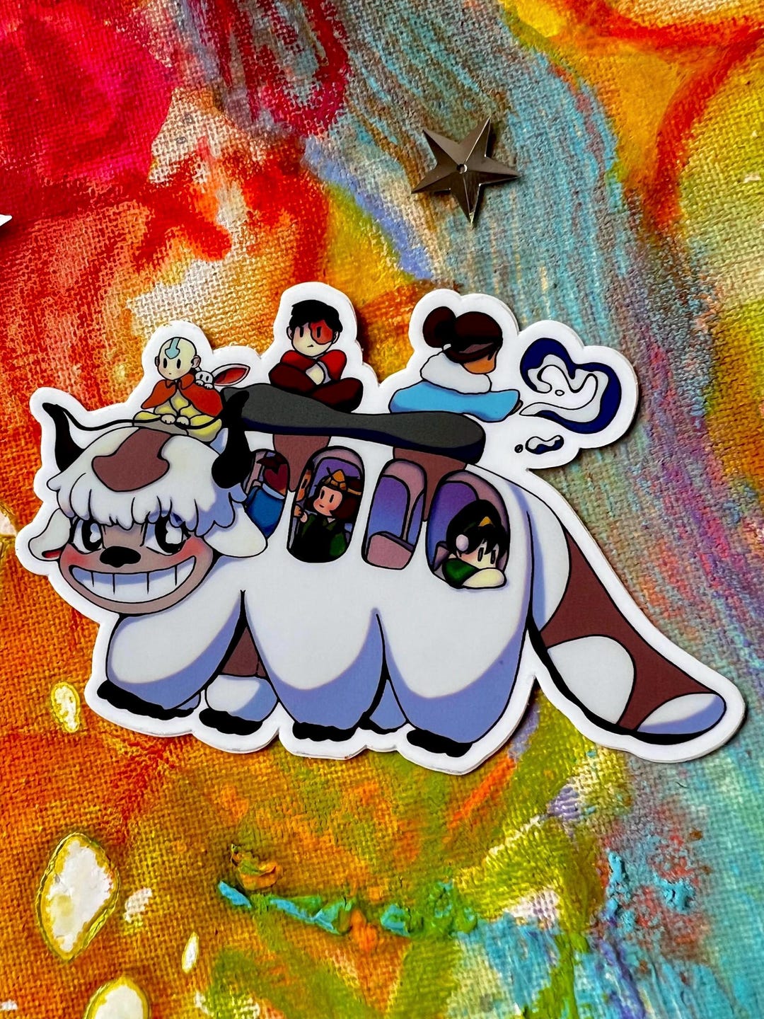 Catbus Flying Bison Appa With Gaang ATLA Waterproof Sticker - Etsy