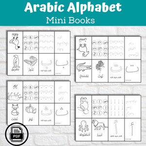 Arabic Alphabet Mini Books, Worksheets, Homeschooling, Arabic Letters ...