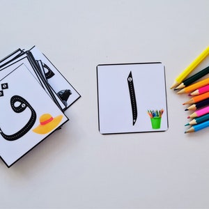 Arabic Alphabet Tracing Cards, Learn to Write the Letters, Alphabet ...