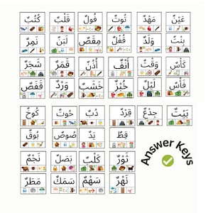 Arabic 3-letter Word Reading Cards: Montessori Vocabulary Practice (PDF ...