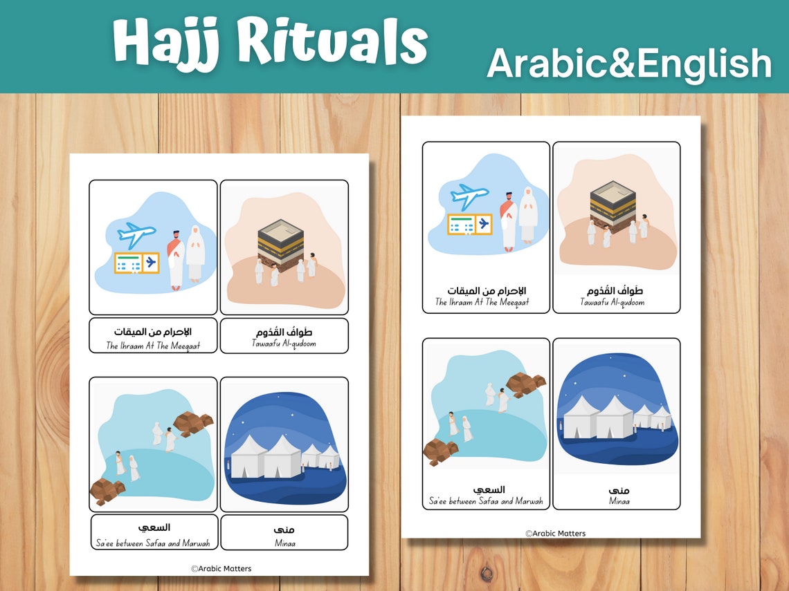 Hajj Rituals Flashcards: Montessori Learning for Kids (digital Download ...