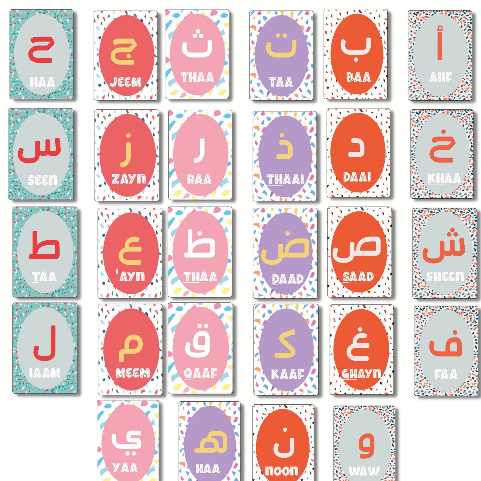 Arabic Alphabet Flash Cards Arabic Letters Arabic Alphabet - Etsy Denmark