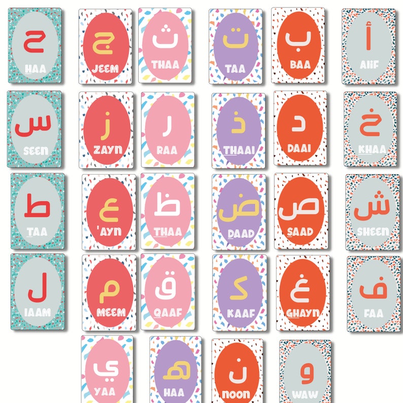 Arabic Alphabet Flash Cards Arabic Letters Arabic Alphabet - Etsy UK