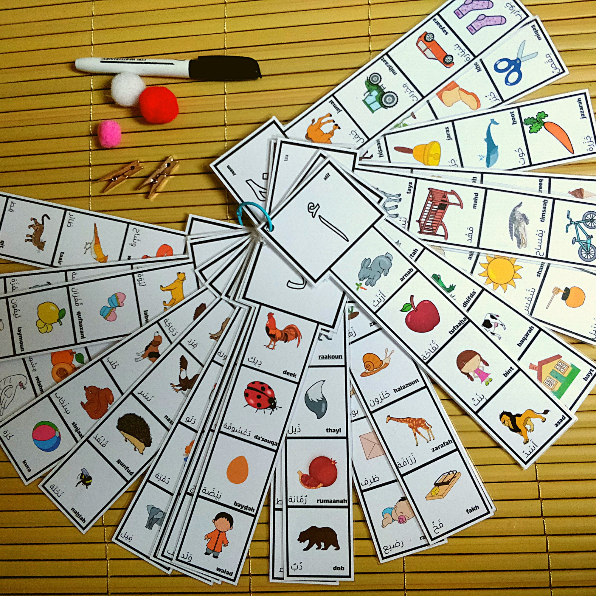 Arabic Alphabet Clip Cards Beginning Sounds Game Arabic - Etsy Canada