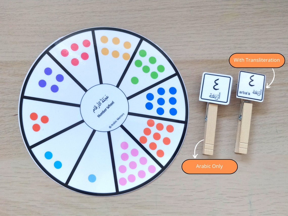 Arabic Number Matching Game Educational Printable Math Wheel | Etsy