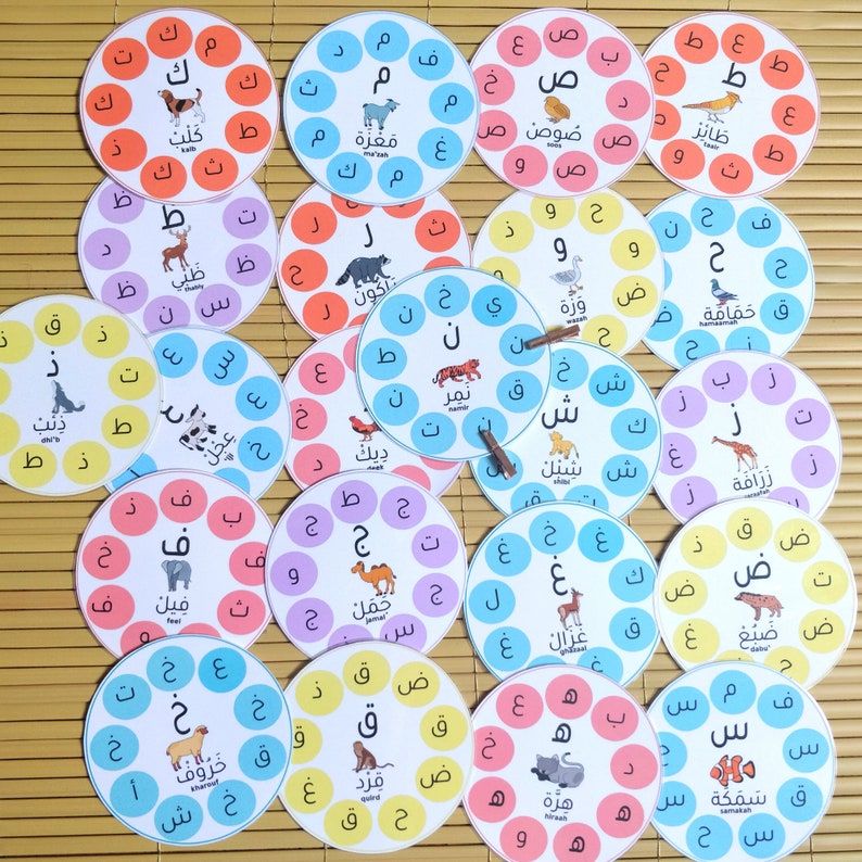 Arabic Alphabet Clip Cards, Arabic Letters Sound, Letters Clip Cards ...
