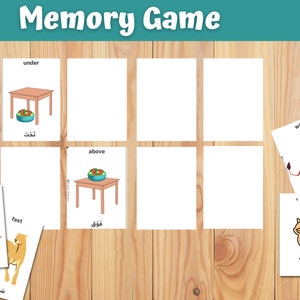 Arabic Words Opposites, Matching Activity, 20 Pairing Cards, Memory ...