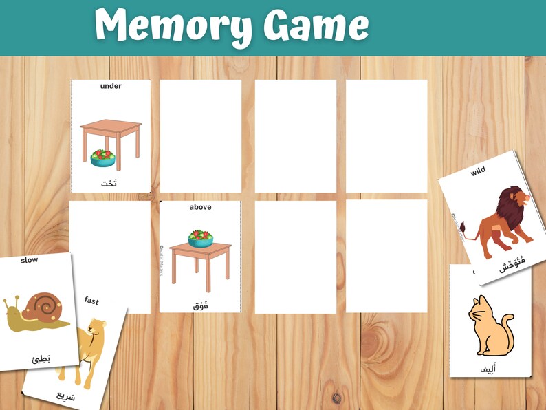 Arabic Words Opposites Matching Activity 20 Pairing Cards - Etsy