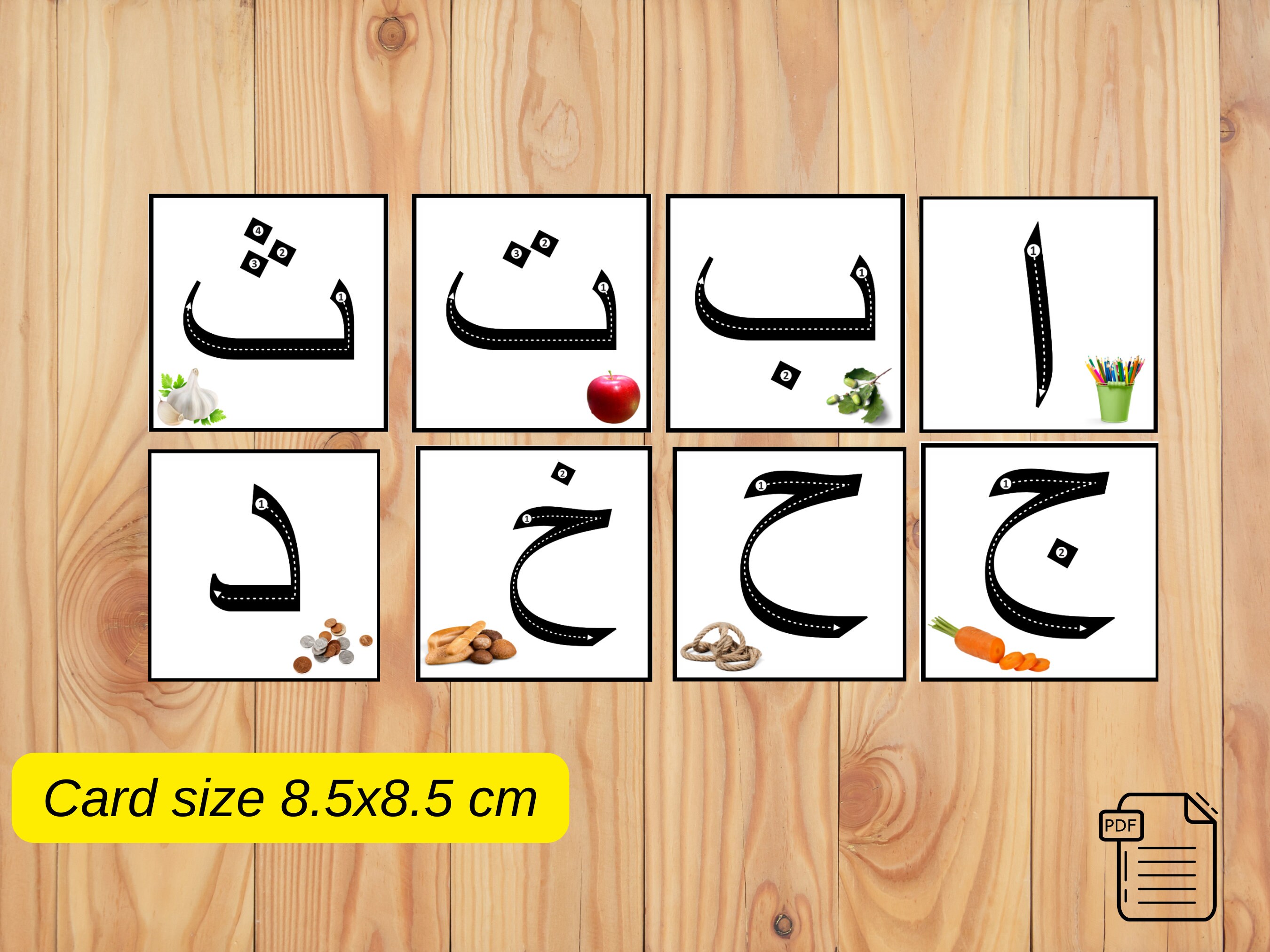 Arabic Alphabet Tracing Cards, Learn to Write the Letters, Alphabet ...