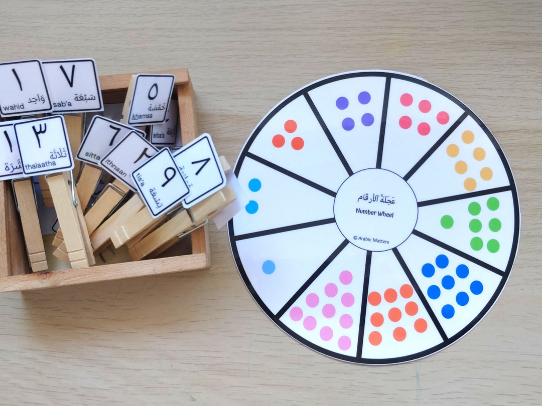 Arabic Number Matching Game, Educational Printable Math Wheel ...