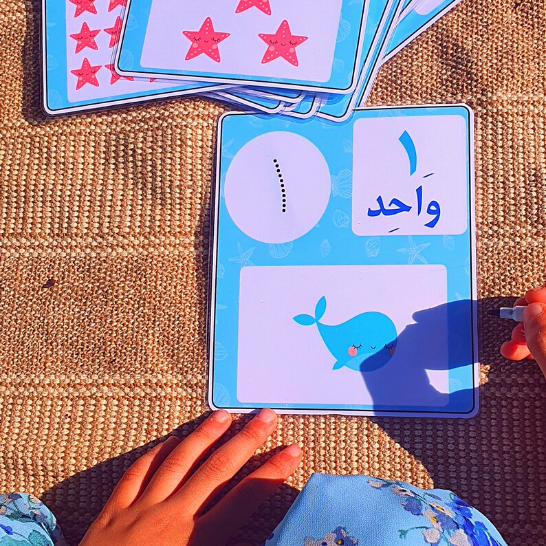 1-20 Arabic Numbers Tracing Cards, Arabic Numbers Flashcards, Learning ...