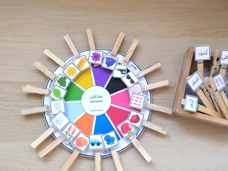 Arabic Color Matching Game Wheel Teaching Kids Colors - Etsy