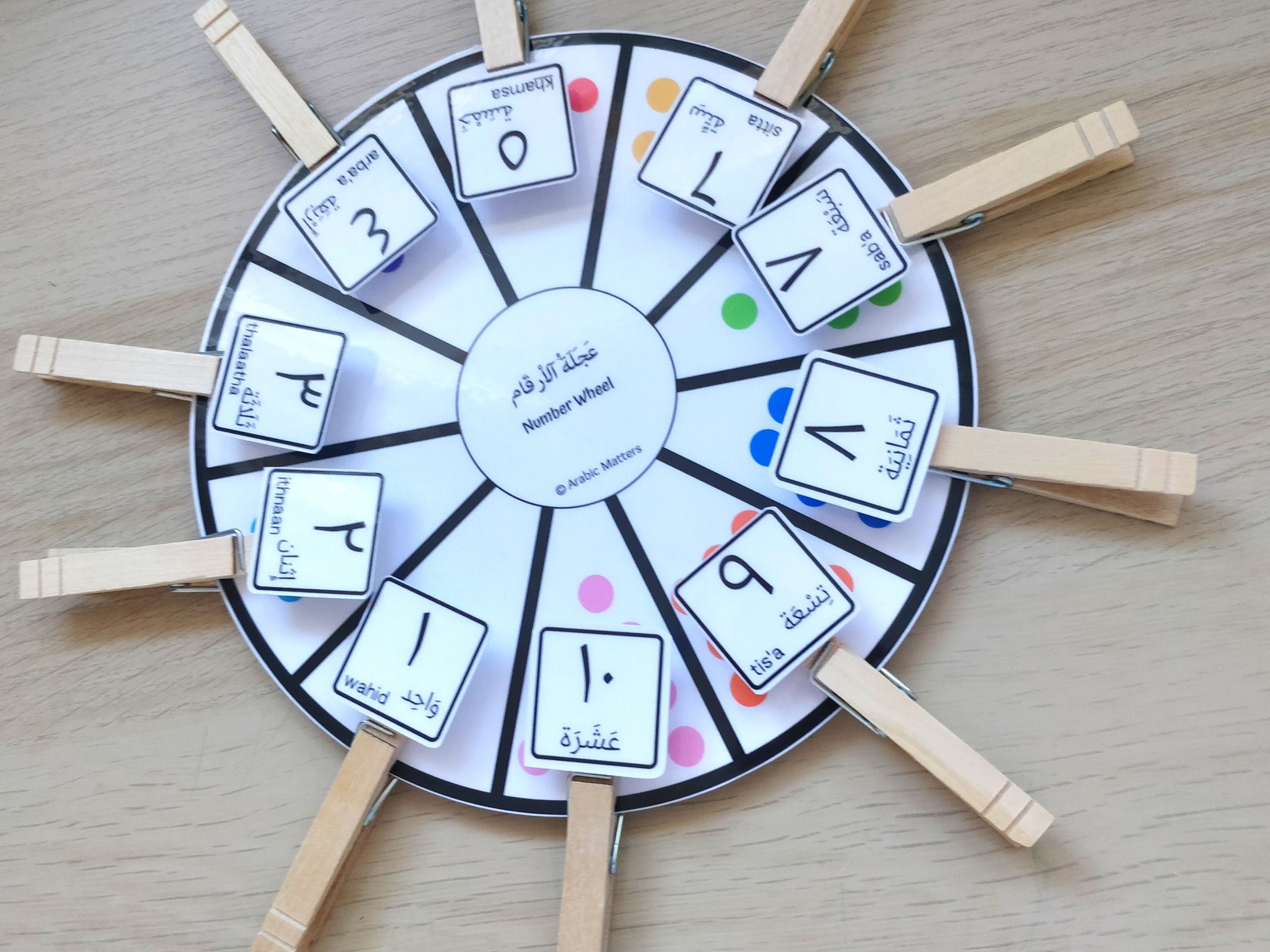 Arabic Number Matching Game, Educational Printable Math Wheel ...