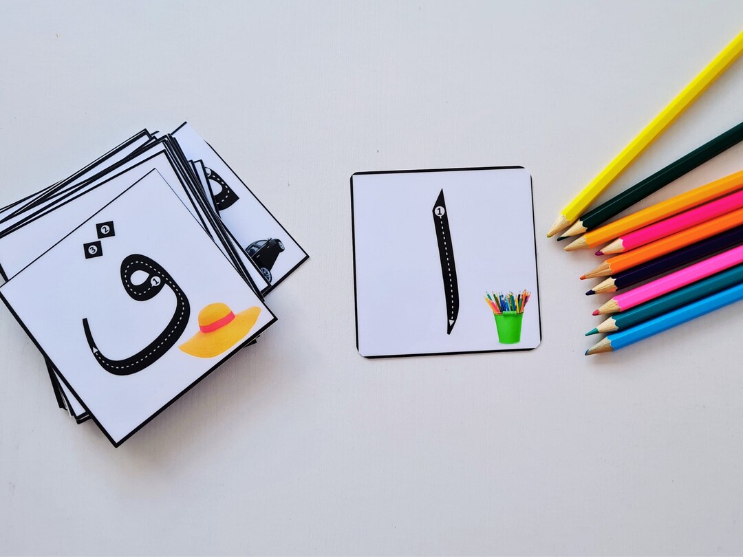 Arabic Alphabet Tracing Cards, Learn to Write the Letters, Alphabet ...