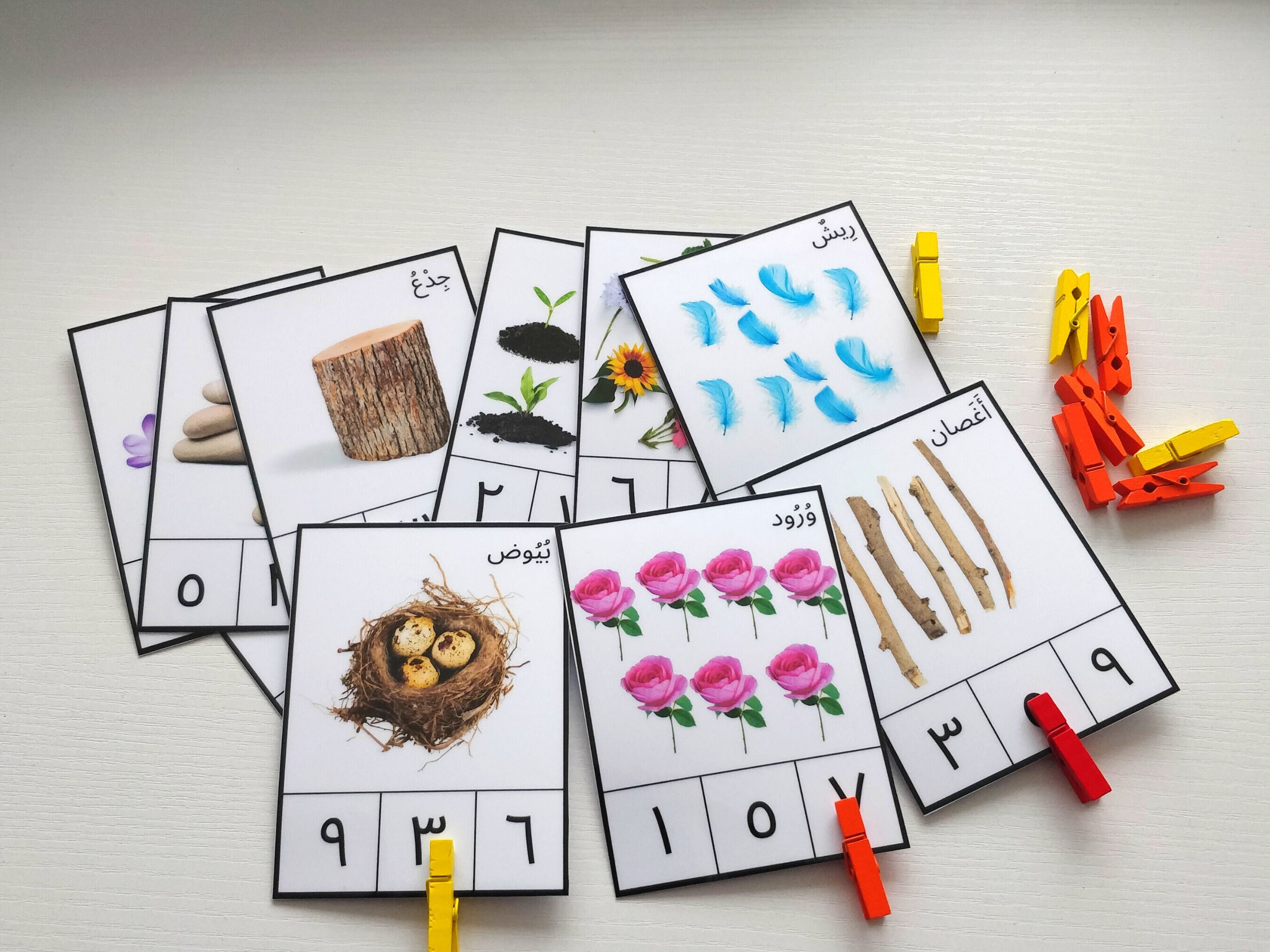 Arabic Numbers Count and Clip Cards 1-10 Printable Montessori Number ...