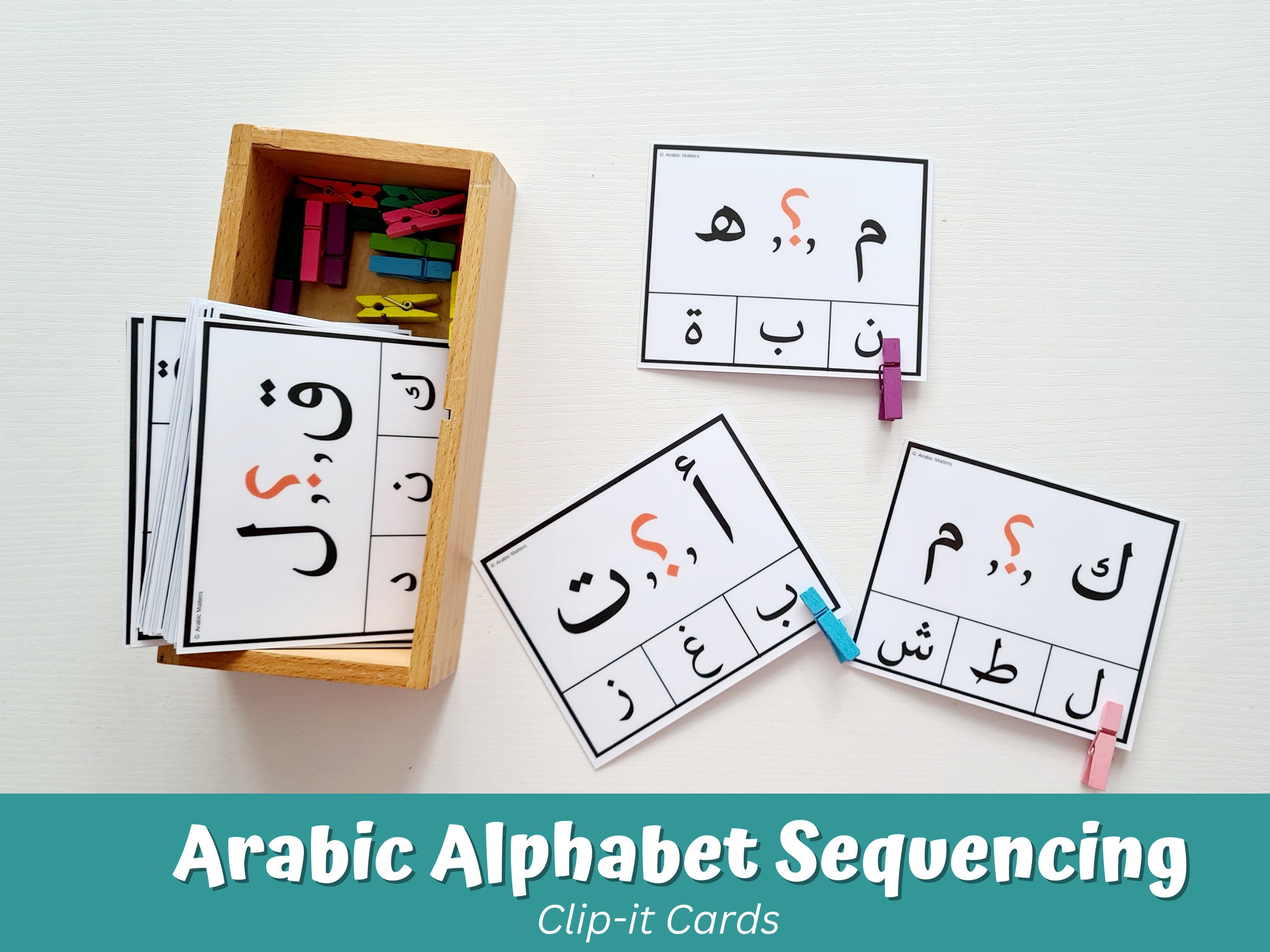 Arabic Alphabet Sequencing Cards: Montessori Letter Recognition (PDF ...