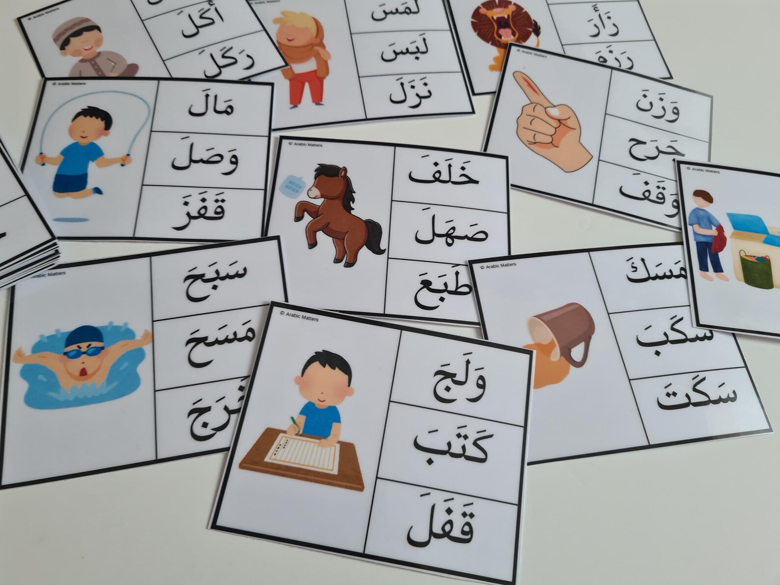 Arabic 3 Letter Word Reading Cards, Blending Practice Cards, Words With ...