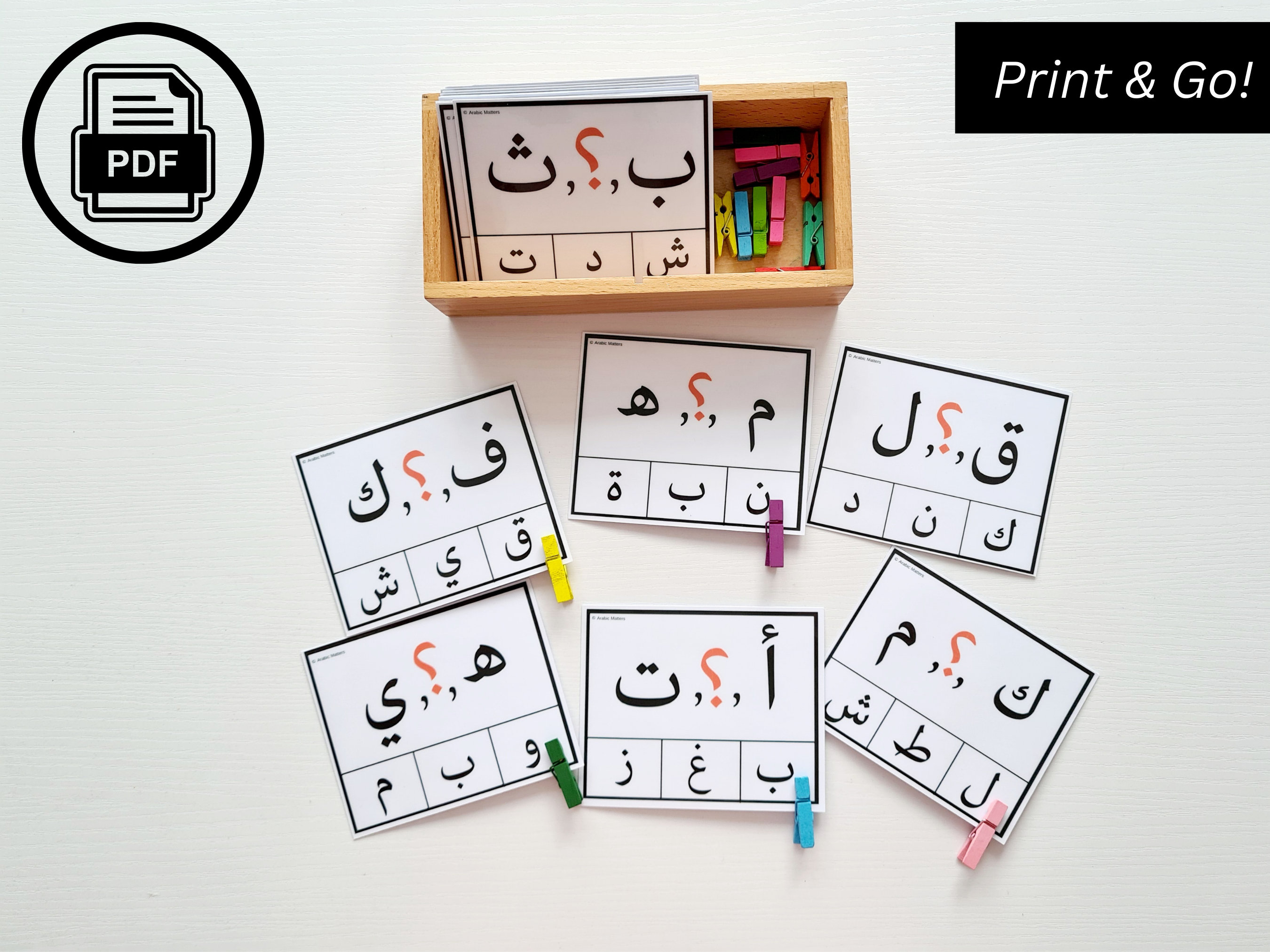 Arabic Alphabet Sequencing Cards: Montessori Letter Recognition (PDF ...