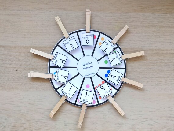 Arabic Number Matching Game Educational Printable Math Wheel | Etsy