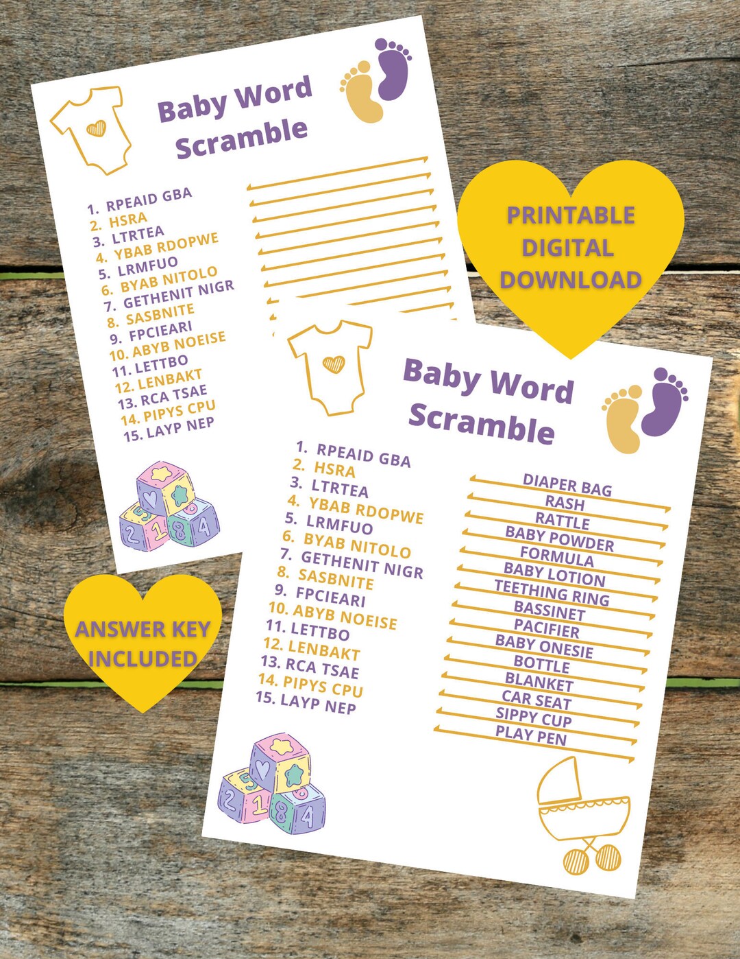 Baby Shower Games, Gender Reveal Party Game, Unisex Boy or Girl ...