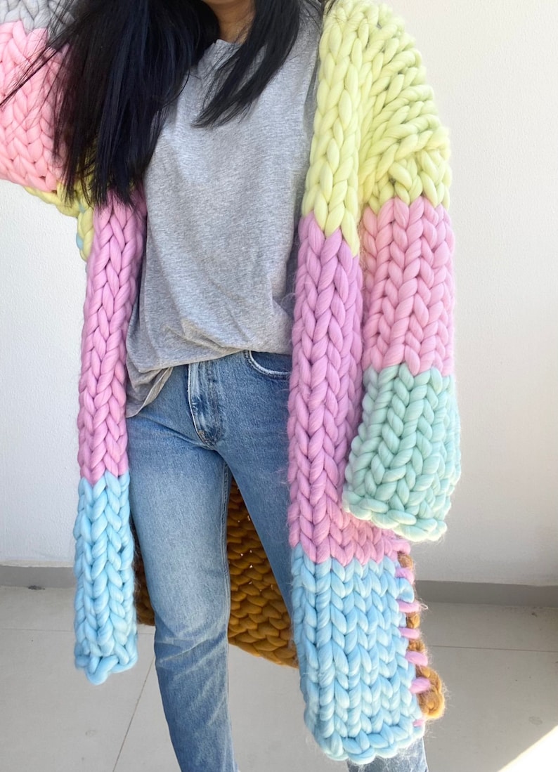 Chunky Long Cardigan Oversized Knit Cardigan Chunky | Etsy