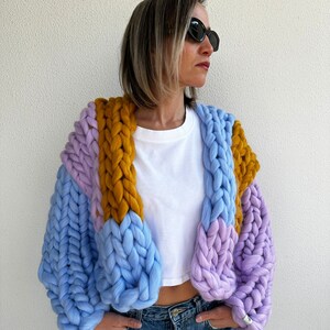 Cardigan, Chunky Cardigan, Wool Cardigan, Knit Chunky Cardigan, Hand ...