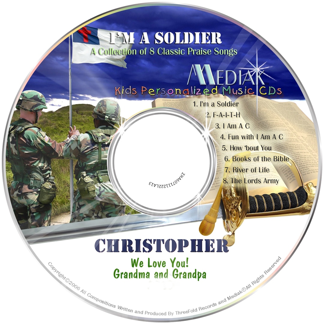 Personalized Christian Music CD for Tweens – "i'm a Soldier of the Lord ...