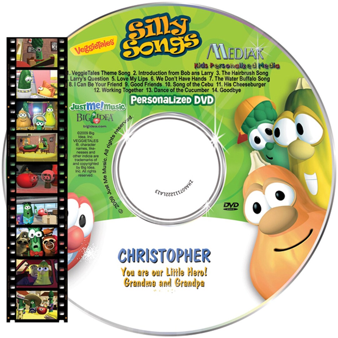 Veggietales™ Silly Songs Personalized Cartoon DVD. Digital or Combo ...